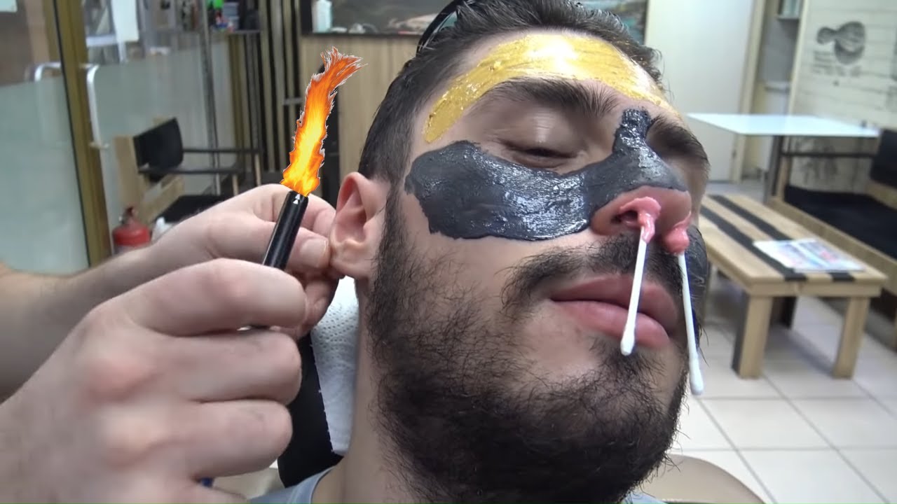 ASMR BARBER & SKIN - HAIR CARE &NECK - BACK CRACK& EAR BURN & NOSE WAX ...