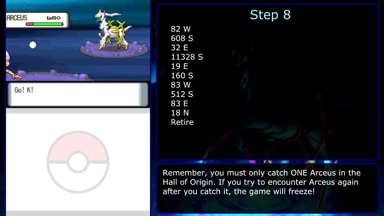 Pokemon Pearl / Diamond - Catching Arceus in the Hall of Origin ...