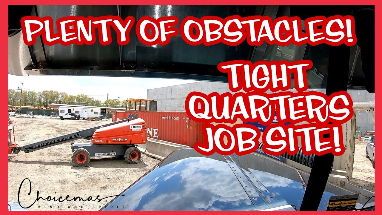 CDL FLATBED | MANEUVERING THROUGH A TIGHT JOB SITE | - YouTube