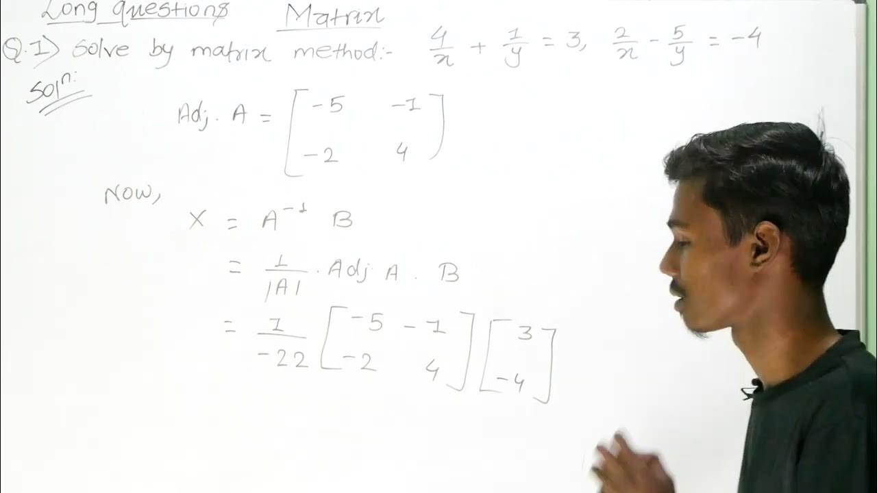 Solve Equation Using Matrix Method | Class 10 OPT Maths | SEE ...