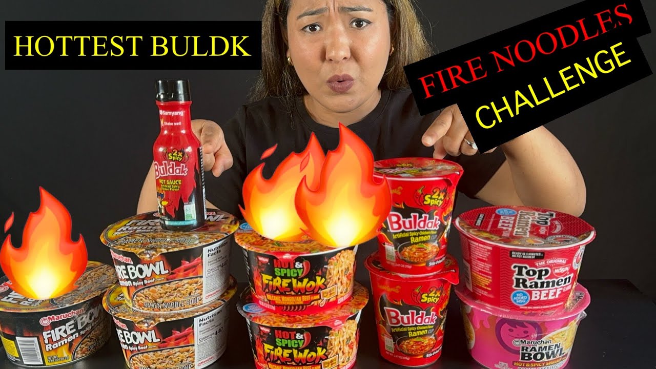 HOTTEST NOODLES IN THE WORLD FIRE NOODLES CHALLENGE |FIRE WORK NOODLES ...