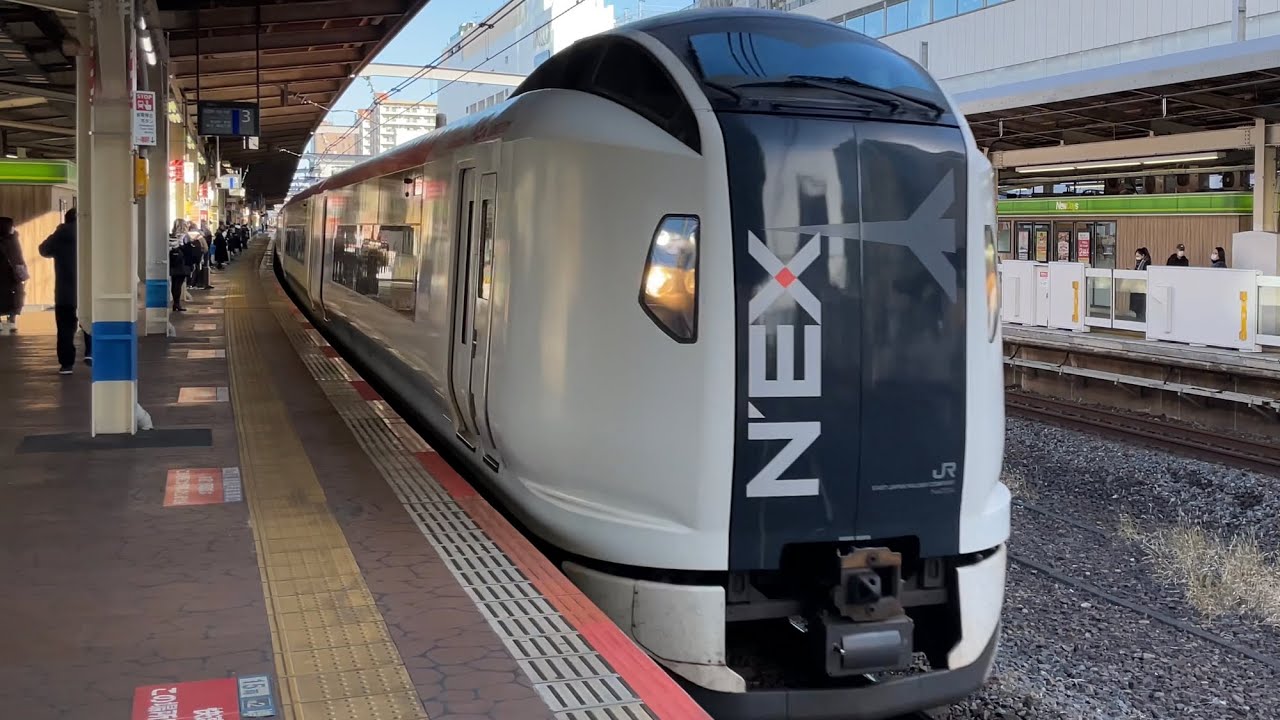 【4K】総武快速線 E259系12両編成 特急成田エクスプレス24号新宿行き 錦糸町駅通過 - YouTube