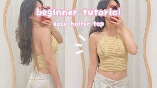 crochet halter top tutorial🧸💛crochet sumemr top for beginner