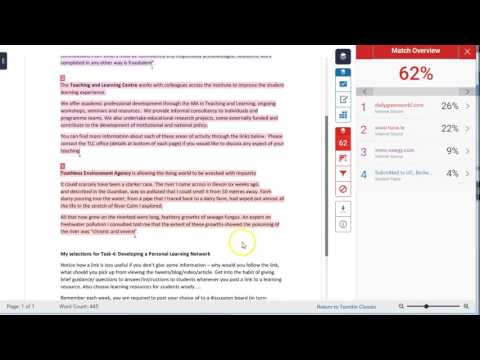Excluding Sources in Turnitin Feedback Studio