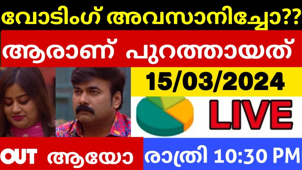 🔴LIVE: Voting Result Today 10:30 PM ആരാണ് പുറത്തായത്?? 🤔 | Live Bigboss ...
