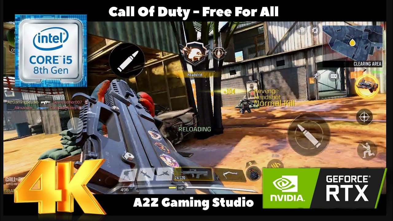 call of duty mobile 4k gameplay | intel i5 8th gen Rtx graphic card | A2Z Gaming Studio - YouTube