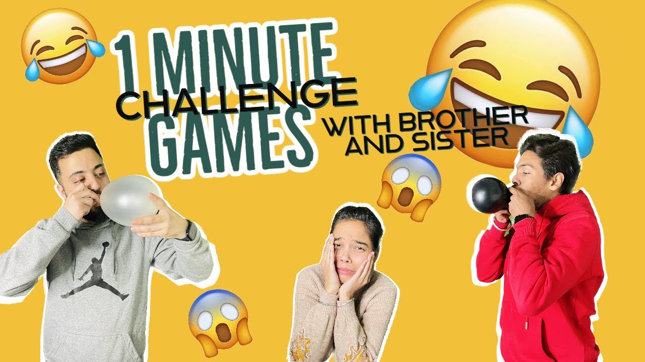 1MINUTE GAMES CHALLENGE WITH BROTHERS AND SISTER || NEW MEMBER - YouTube