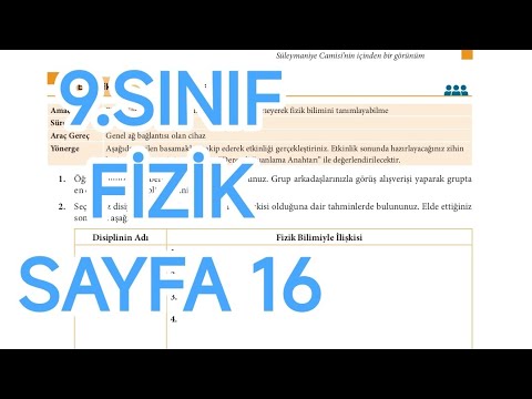 9.SINIF FİZİK DERS KİTABI SAYFA 16 CEVAPLARI