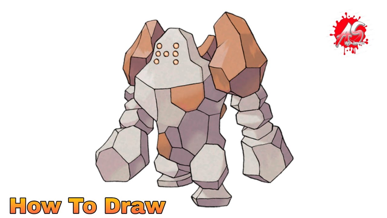 How to draw Regirock Pokemon Step by step tutorial - YouTube