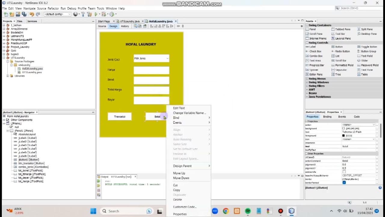 Pemograman Berorientasi Objek Java Netbeeans Aplikasi Laundry Dengan Database Mysql Youtube