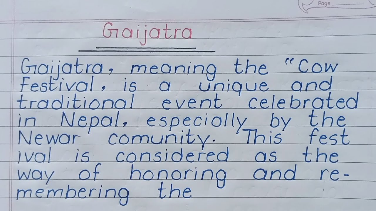 Gaijatra || English essay about gaijatra || gaijatra festival of nepal ...