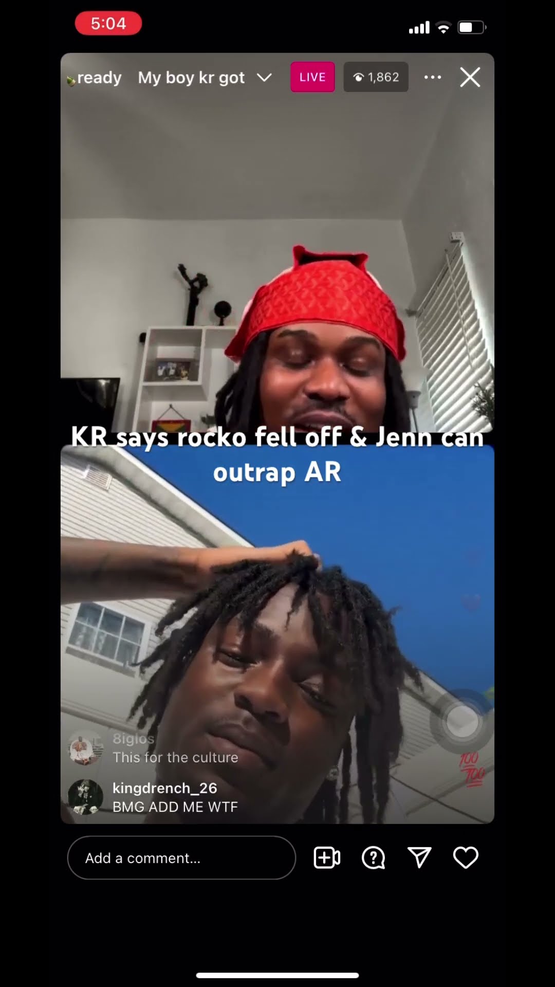 #kylerichh Talking On #26ar says ROCKO FELL OFF & #jenn can outrap ...