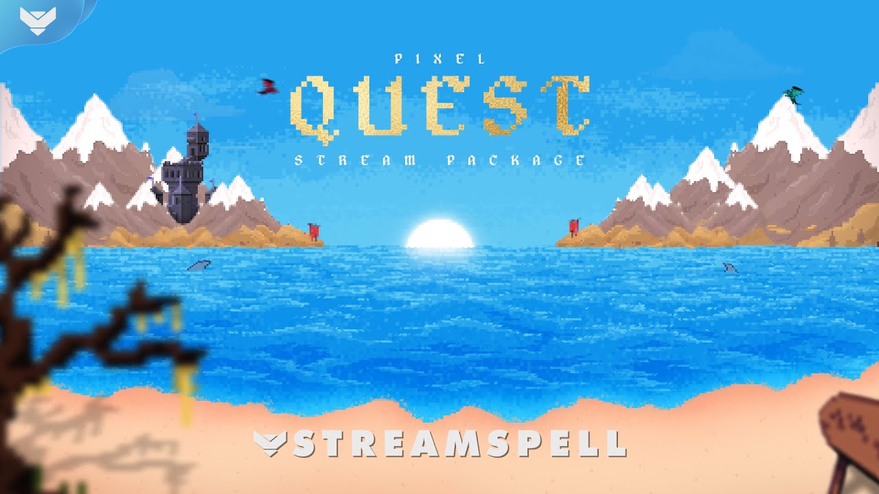 StreamSpell │Pixel Quest Stream Package │ Twitch Overlays for OBS Studio, Streamlabs - YouTube