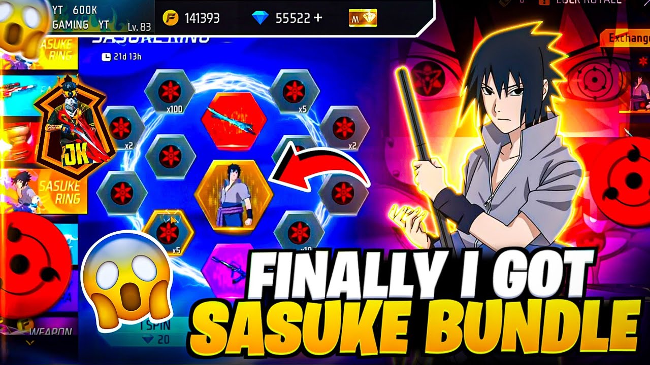 SASUKE RING EVENT ONE SPIN TRICK || FREE FIRE NEW RING EVENT || SASUKE ...