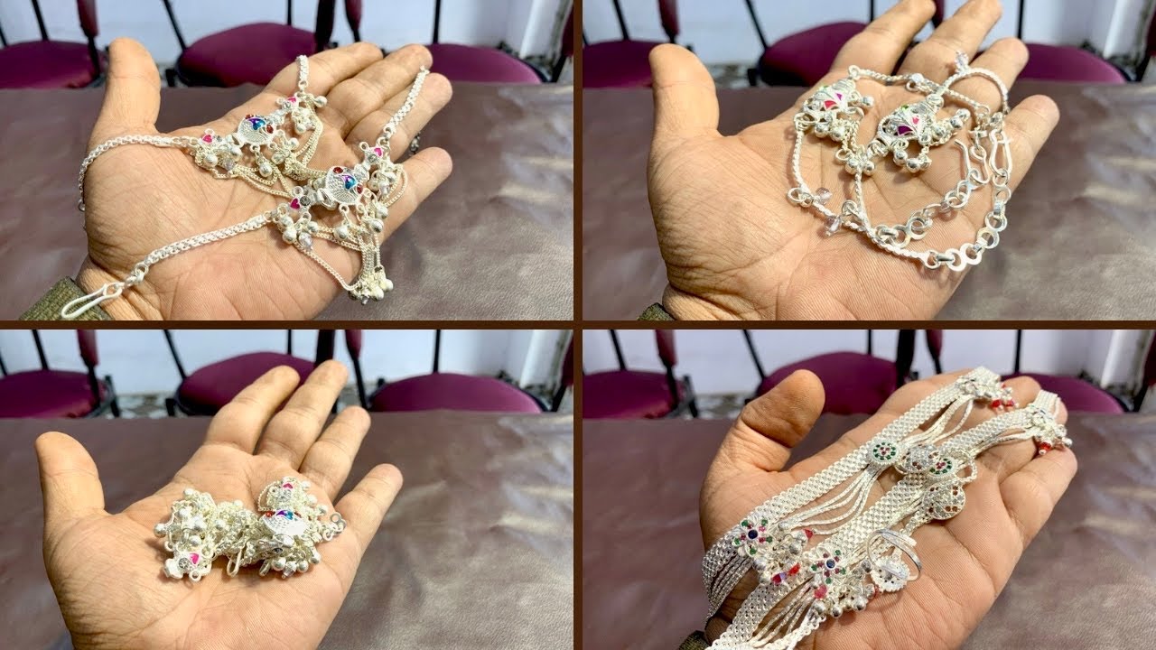 Silver baju band // baju bandh // new design with Payal mahndi design ...