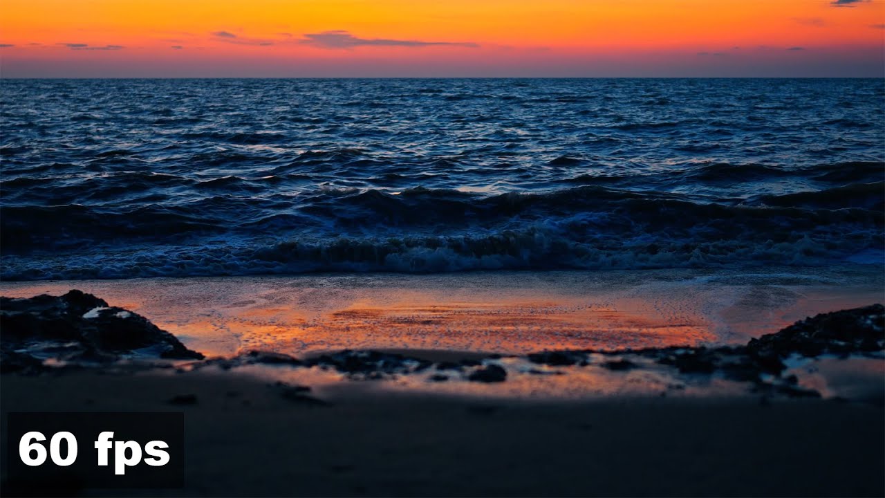 Deep Purple Seascape | Soothing Ocean Waves after Dusk | Relaxing ASMR ...