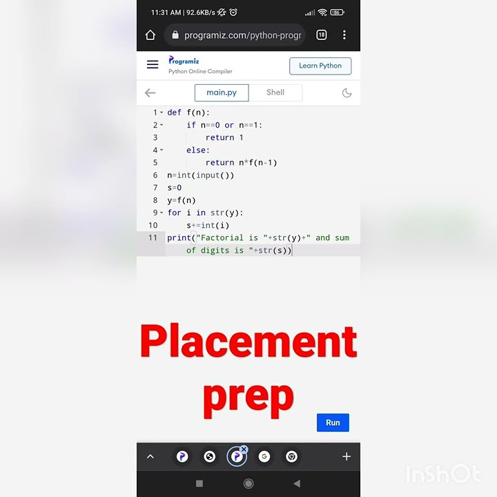 #factorial #factorial sum#zensar #pythonsolution #tcscoding || by placement prep placementprep ...