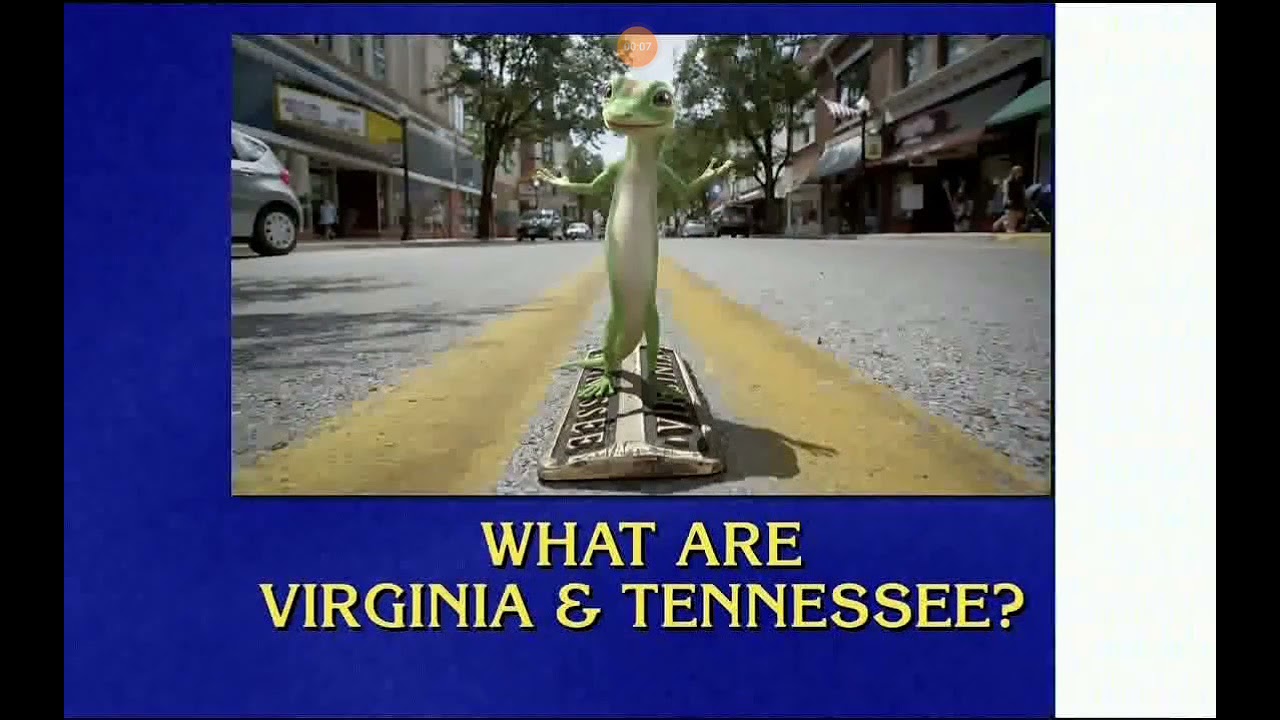 JEOPARDY GEICO TV Commercial What are Virginia and Tennessee (2018/2016 ...