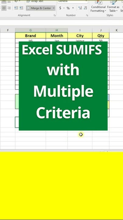 Excel Sumifs with Multiple Criteria | Sumifs Function in Excel | #excel | #shorts |#excelshorts ...