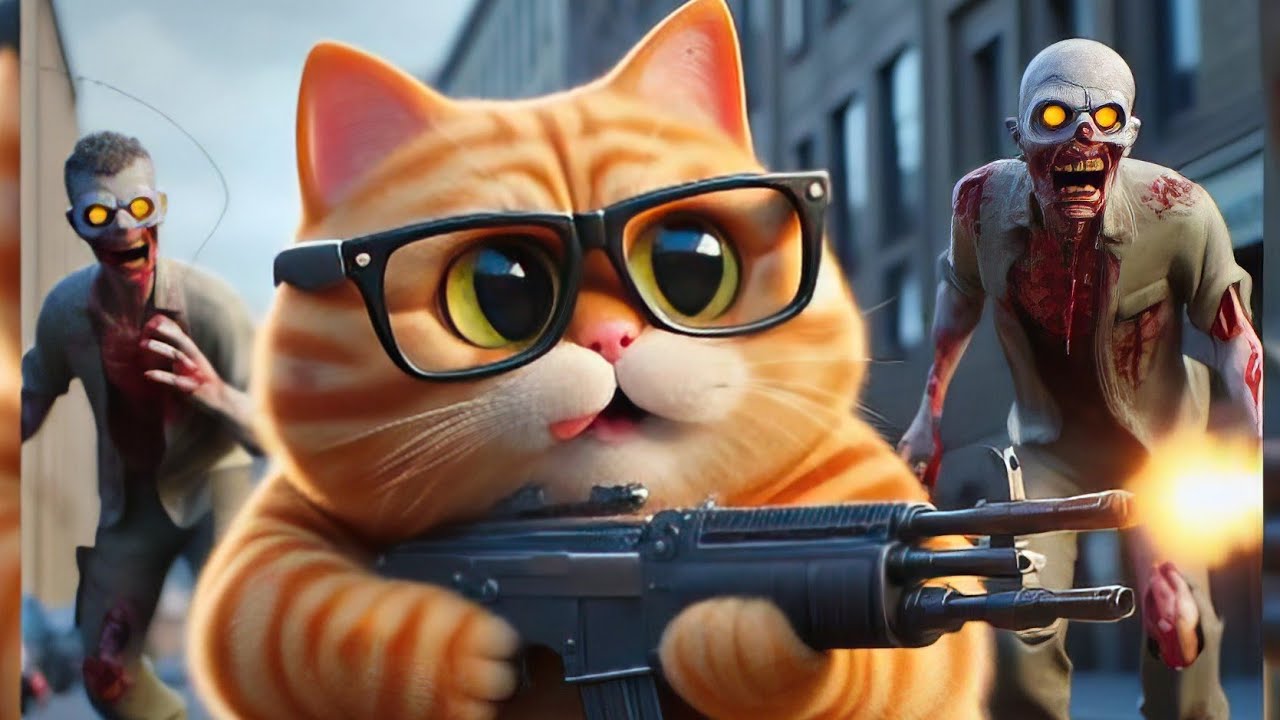 Cat VS Zombie Apocalypse.#sad #cat - YouTube