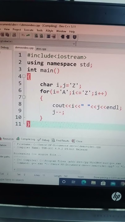 A to Z print Z to A Reverse Order In C++||#coding #programming # ...