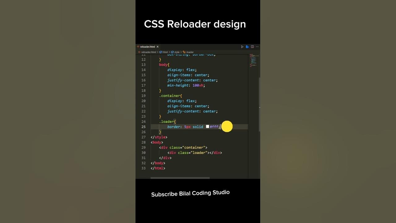 How To Design A Css Reloader Using Html And Css Coding Cod Webdesign Python Programming 