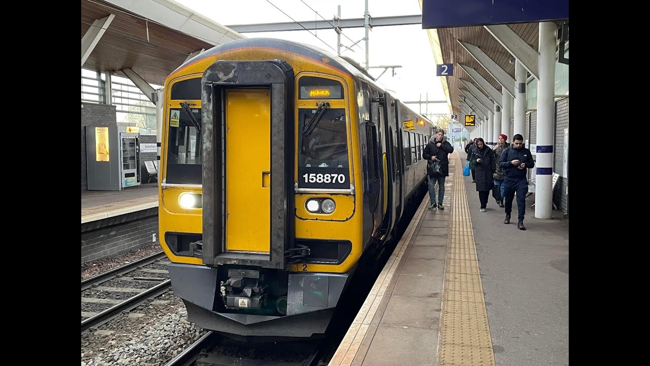 Northern 158 Trains - Sheffield to Rotherham Central Rail Ride - YouTube