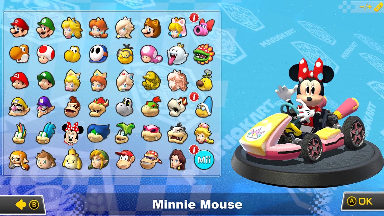 What if you play Minnie Mouse in Mario Kart 8 Deluxe (DLC Courses) 4K ...