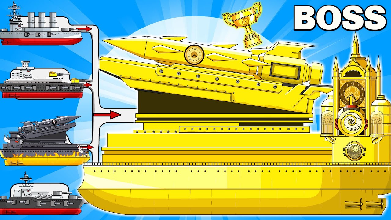 MEGA BOSS: SKIBIDI CLOCK MAN SHIP vs MEGA TANK - Cartoons about tank ...