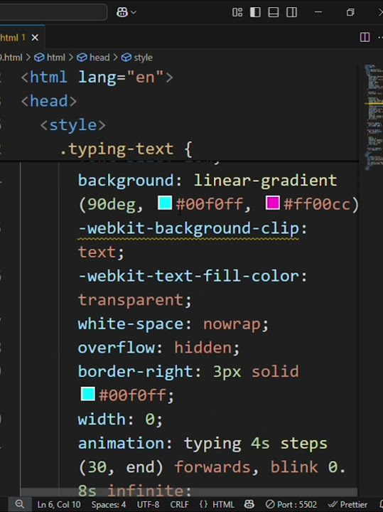 💬 Pro CSS Typing Animation in 30 Seconds | No JS! | tech programming #coding #html5css3 #shorts ...