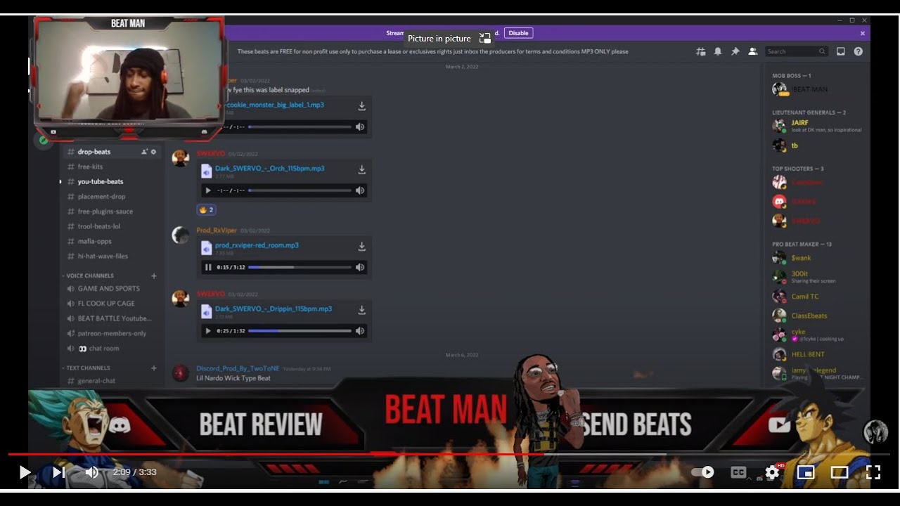 BEAT MAN Listening to discord beats | LIVE STREAM THIS SATURDAY - YouTube