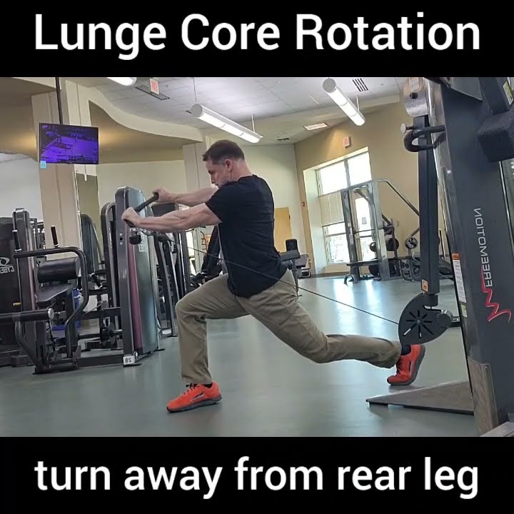 Lunge Core Rotation- Cable / Rope - YouTube