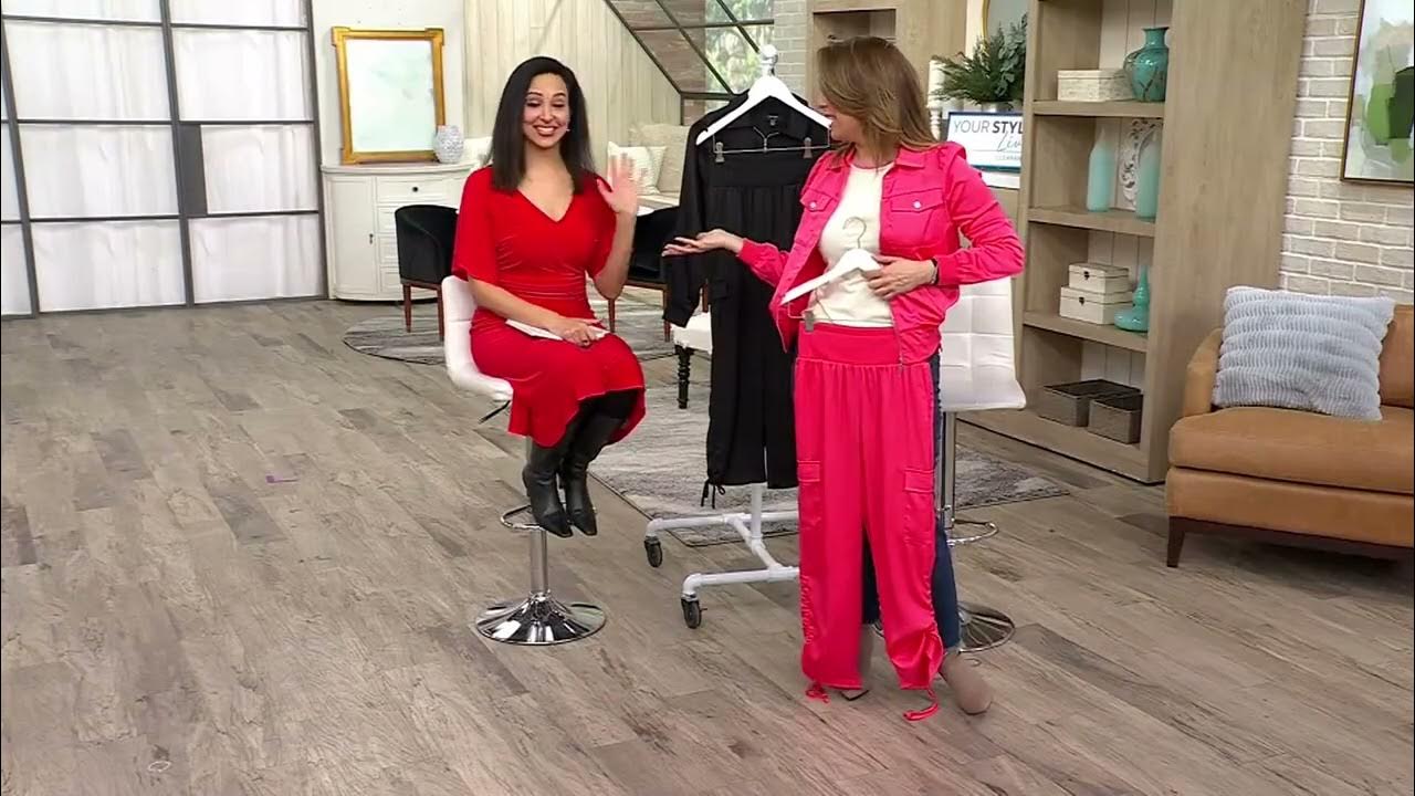 nicole by Nicole Miller Satin Ruched Pant on QVC - YouTube