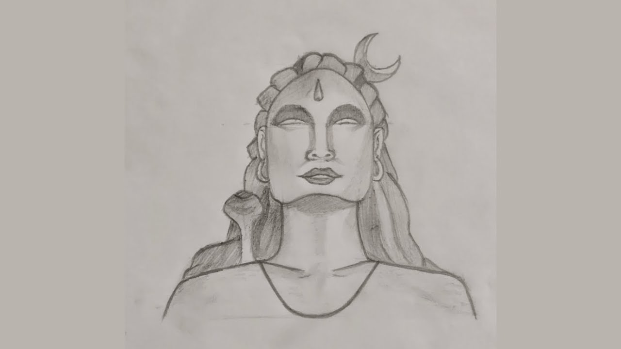 Very easy - Adiyogi Shiva Drawing | Lord Shiva Drawing | - YouTube