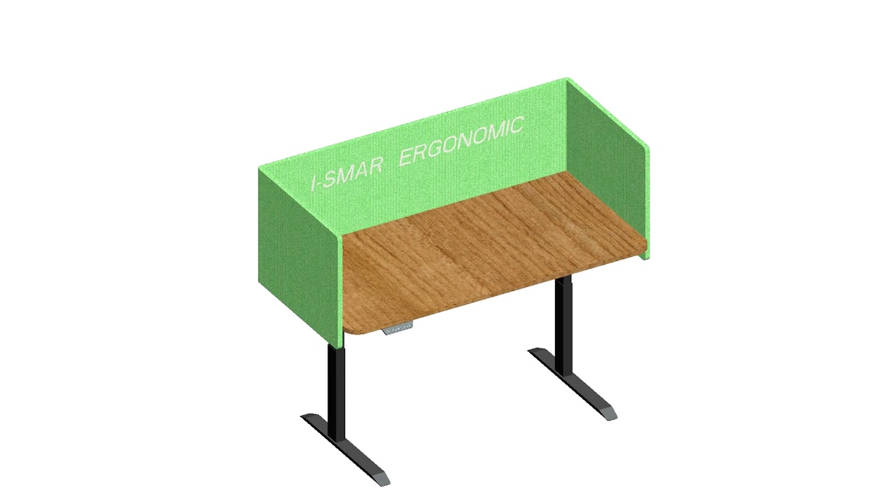 25mm thickness partition with the height adjustable desk - YouTube