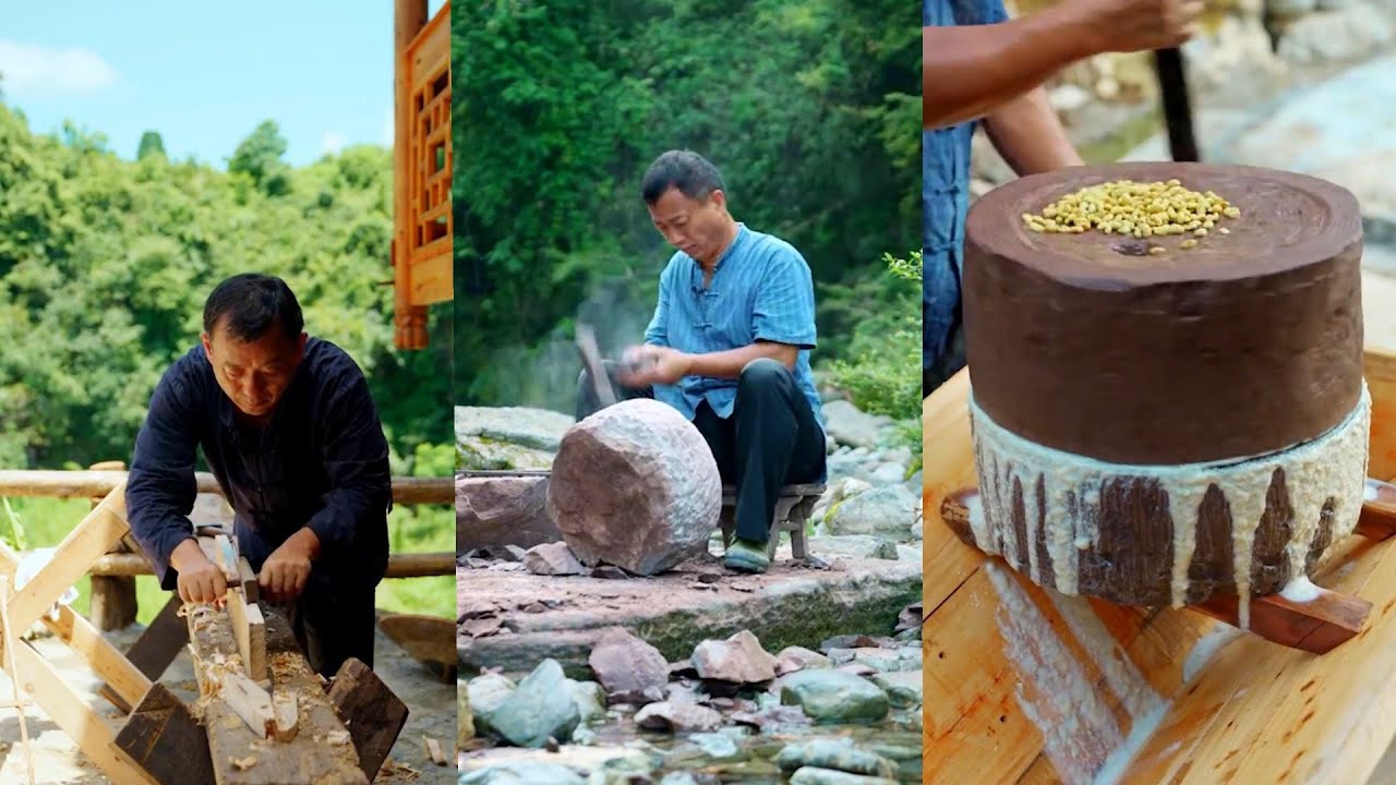 Craftsman-Making a stone mill #handwork - YouTube