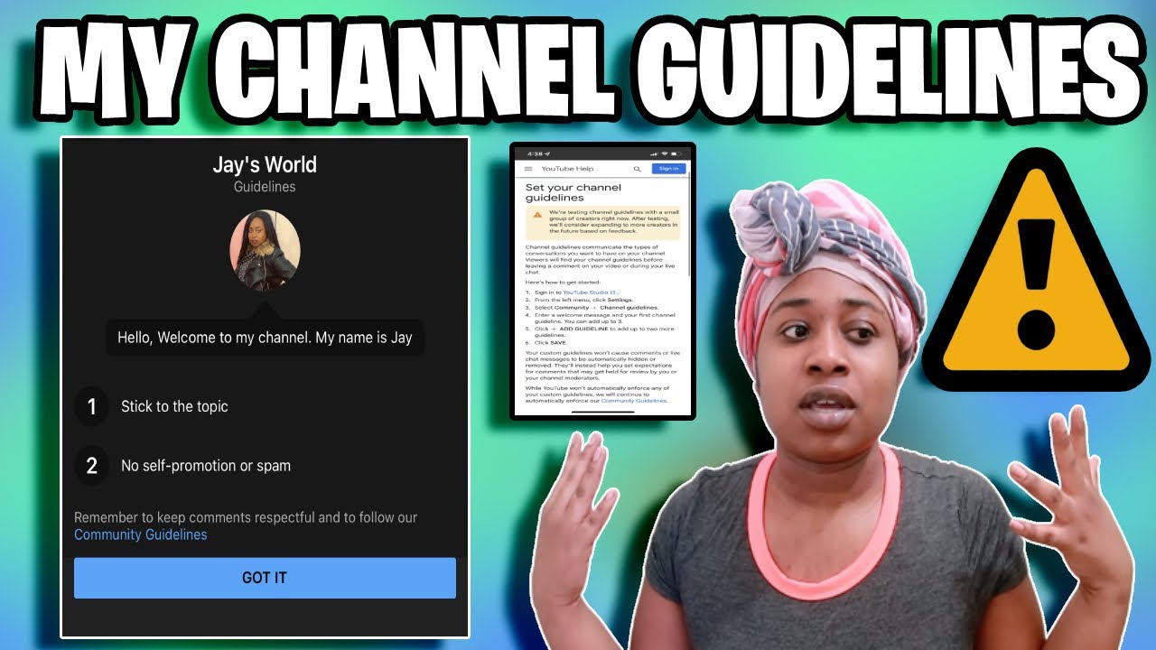 HOW TO SET YOUR CHANNEL GUIDELINES - YouTube