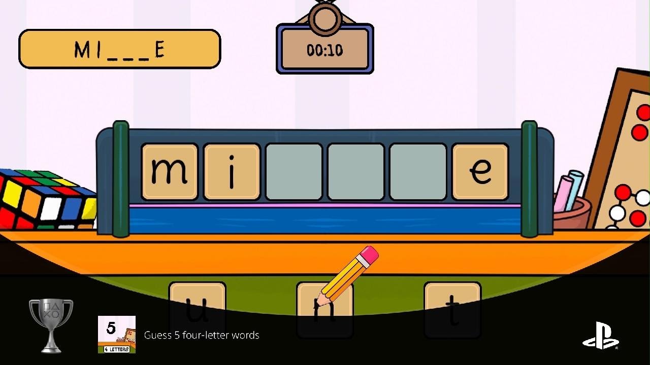 Table Letters ~ Guess 5 four-letter words Trophy - YouTube