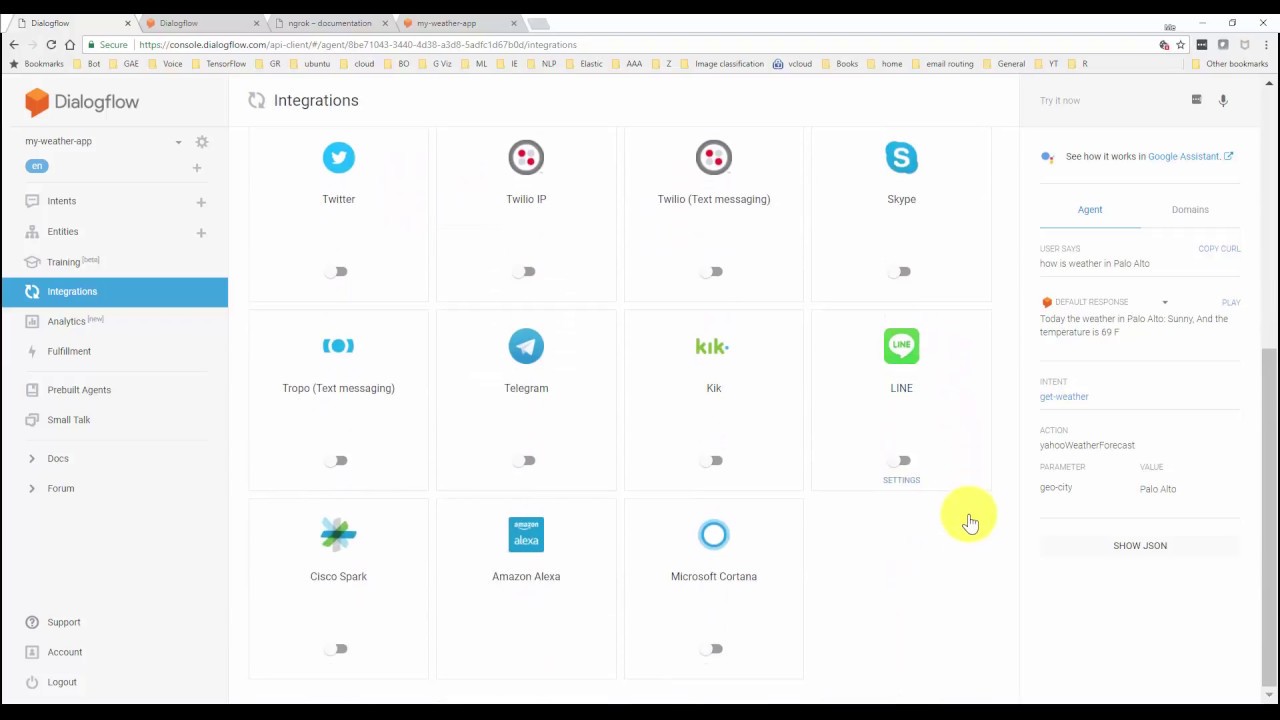 DialogFlow Tutorial - Fulfillment using a Local Webhook with ngrok ...
