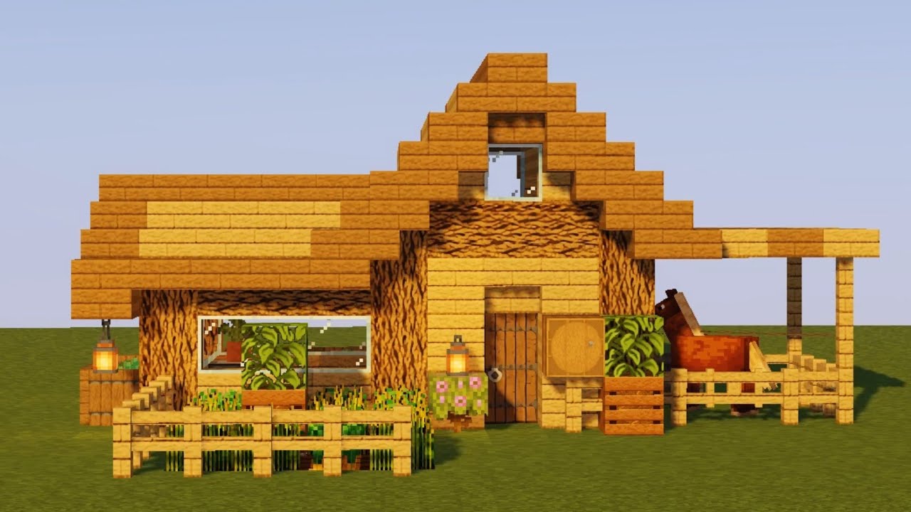 How To Make Easiest Wooden Survival House In Minecraft | Simple ...