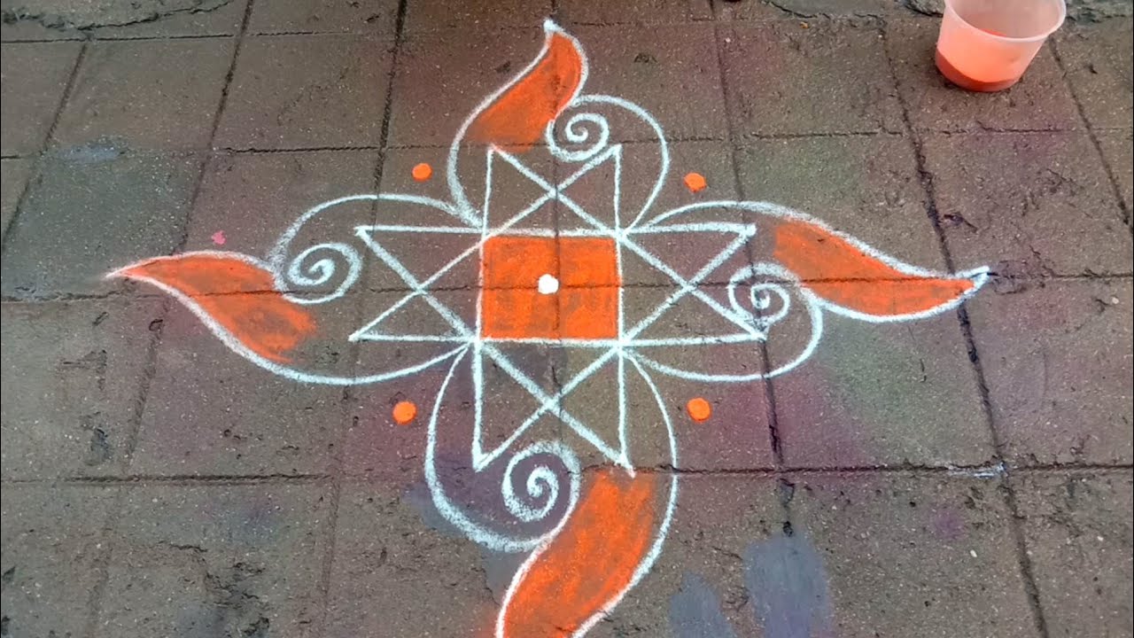 Saturday special sangu kolam// Simple daily sangu kolam designs ...