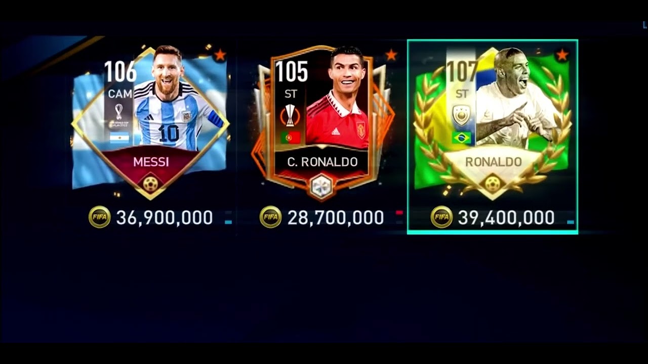 R9 VS CR7 VS Messi All Fifa Mobile Cards - YouTube