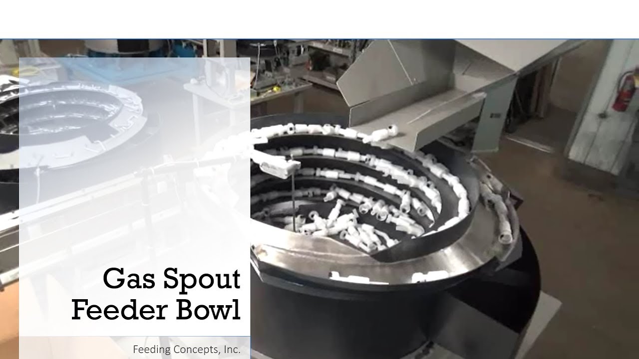 GAS SPOUT FEEDER BOWL SATISFYING ROBOT- Feeding Concepts, Inc. - YouTube