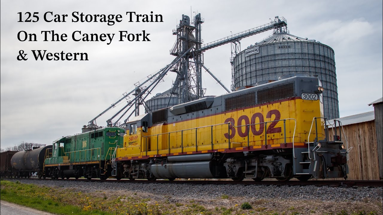125 Car Storage Train On The Caney Fork & Western - YouTube