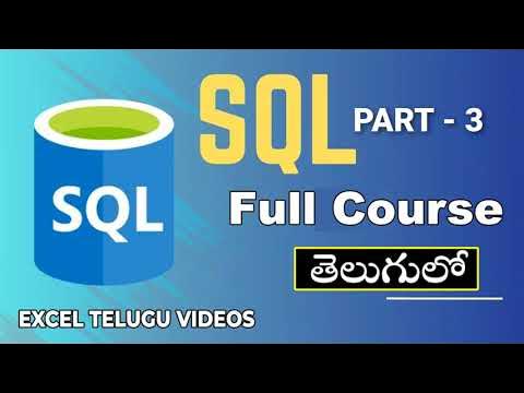 SQL Full Course in Telugu - Part 3 | Functions, Operators, Clauses - YouTube