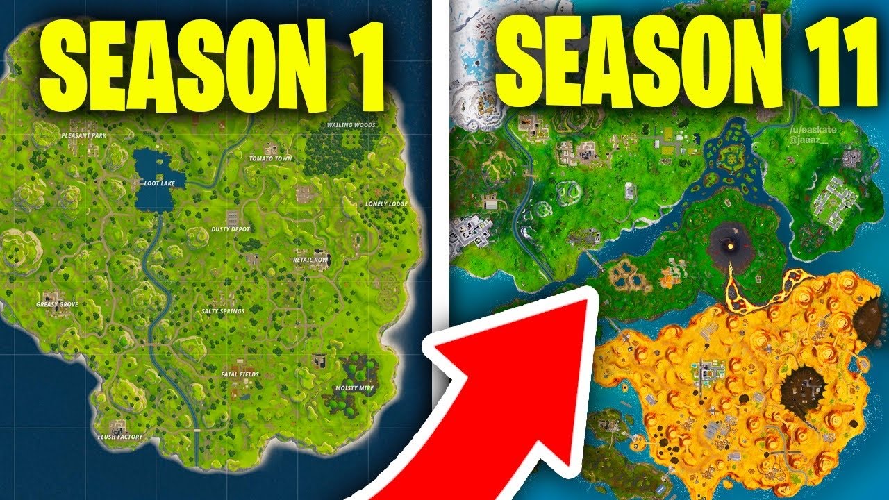 Evolution Of The Entire Fortnite Island! (Season 1-11) - YouTube