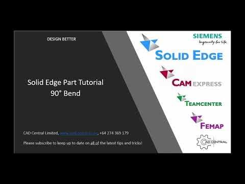 Solid Edge Part Tutorial - Creating a 90 bend - YouTube