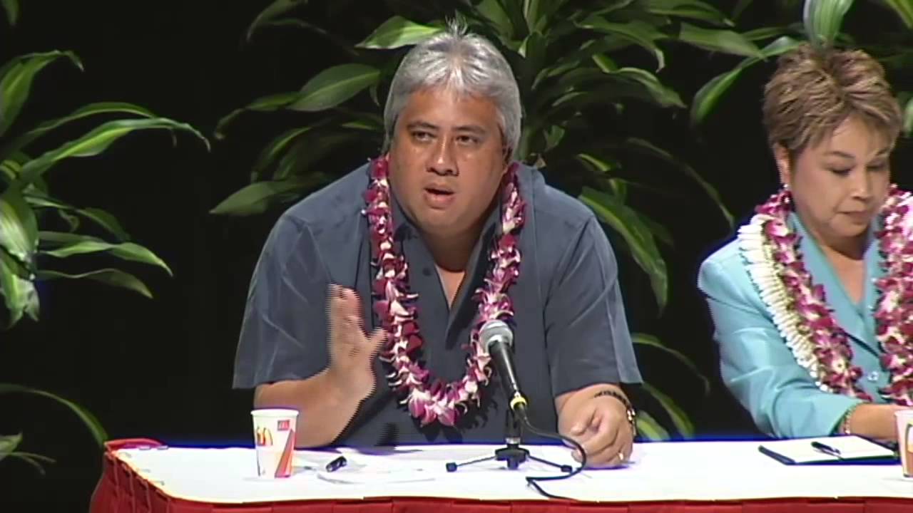 Higa on character - Hawaii County Mayoral candidate forum in Hilo (Aug ...