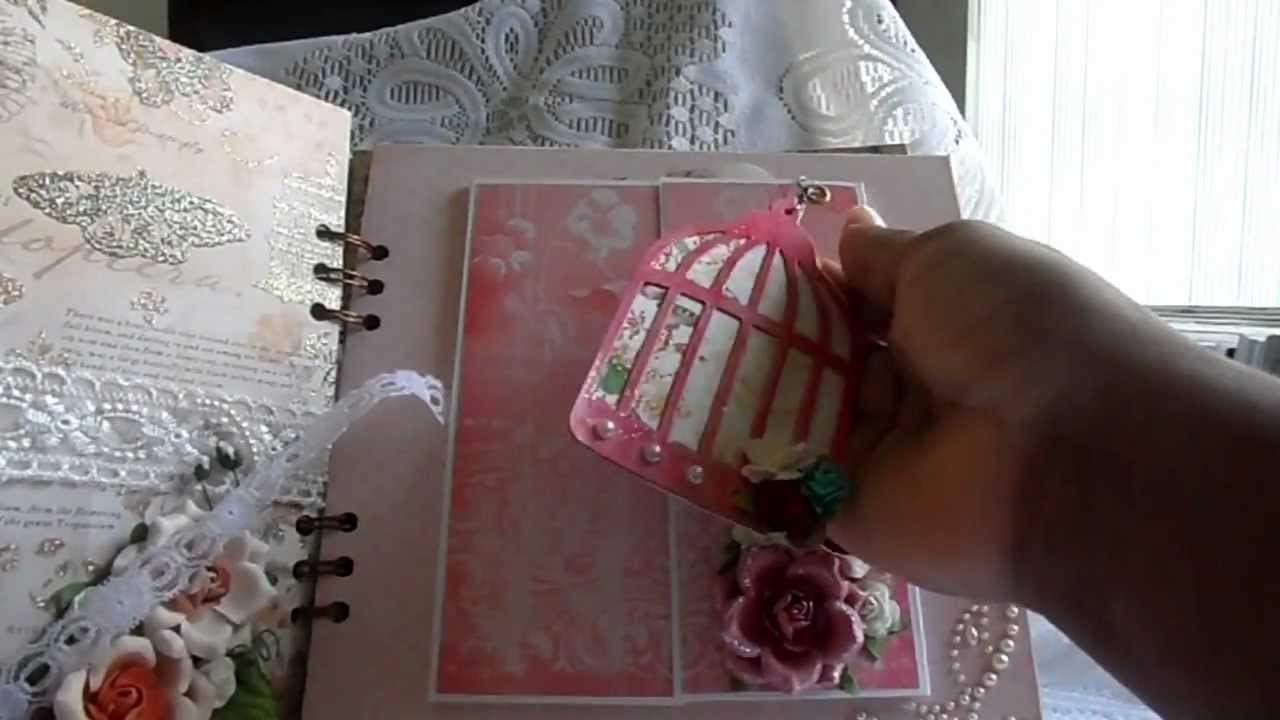 scrapbook album 8x8 using dcwv mariposa stack - YouTube