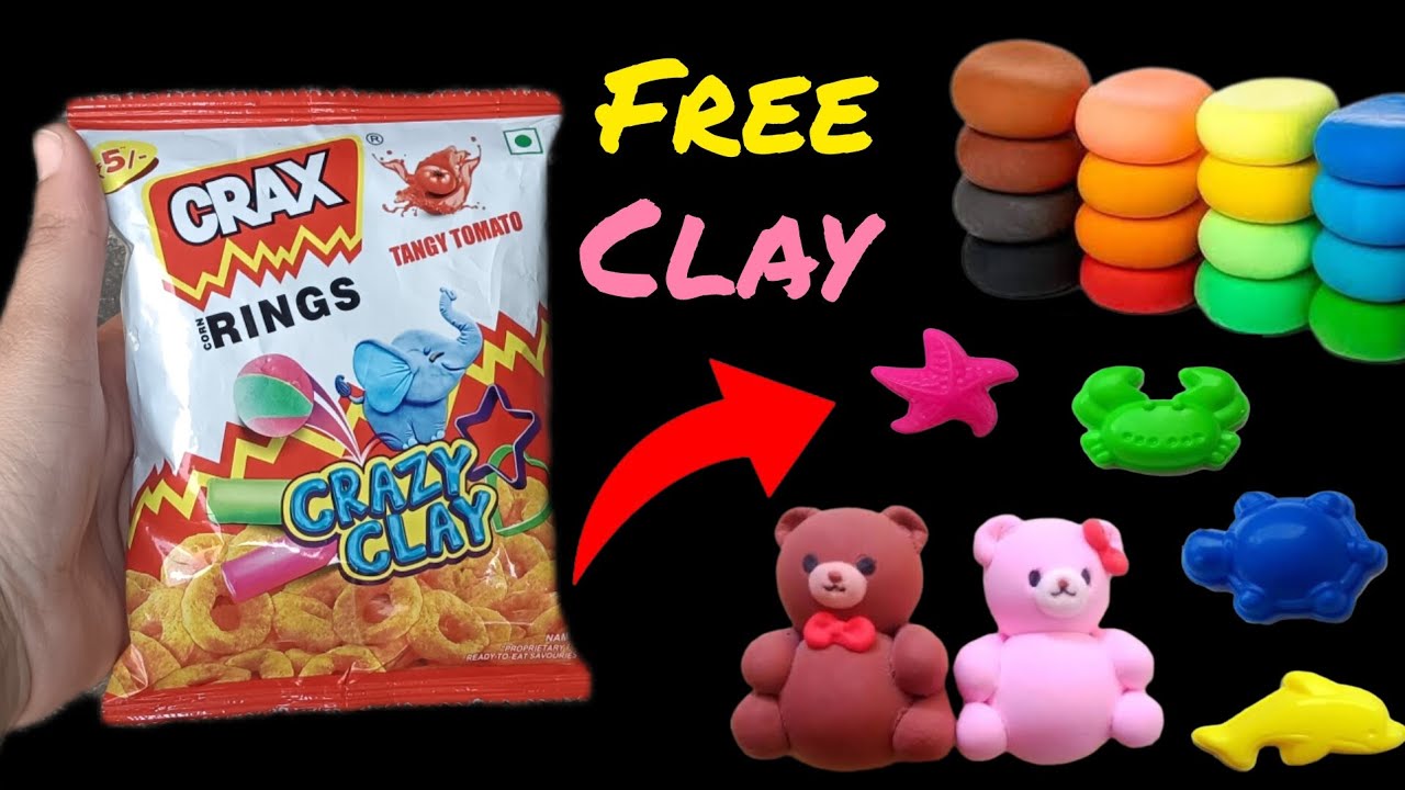 Free clay toys inside Crax Crazy Clay 😍 | New crax packet unboxing ...